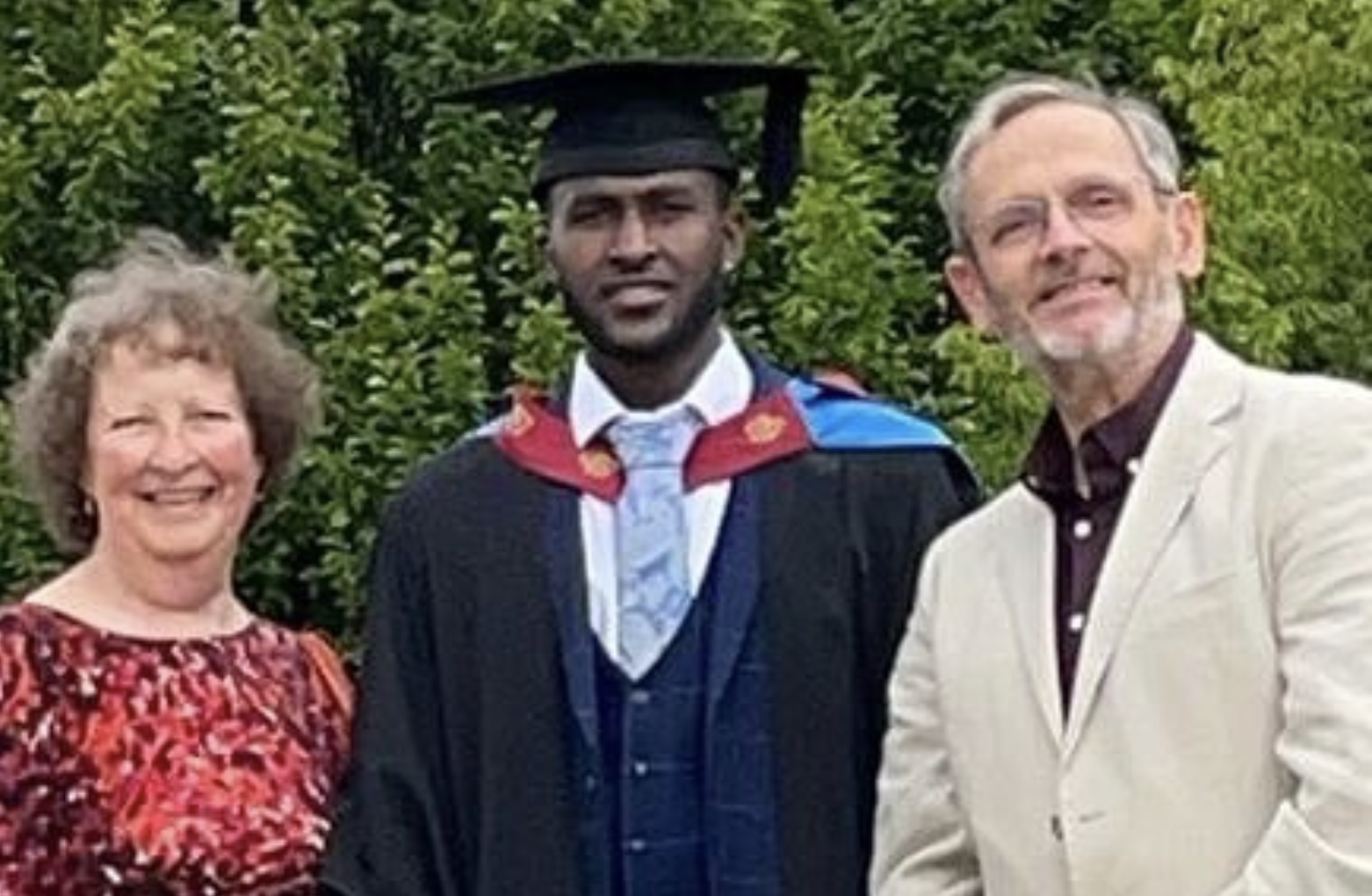 yonas celebrates his graduation with his hosts - Refugees at Home
